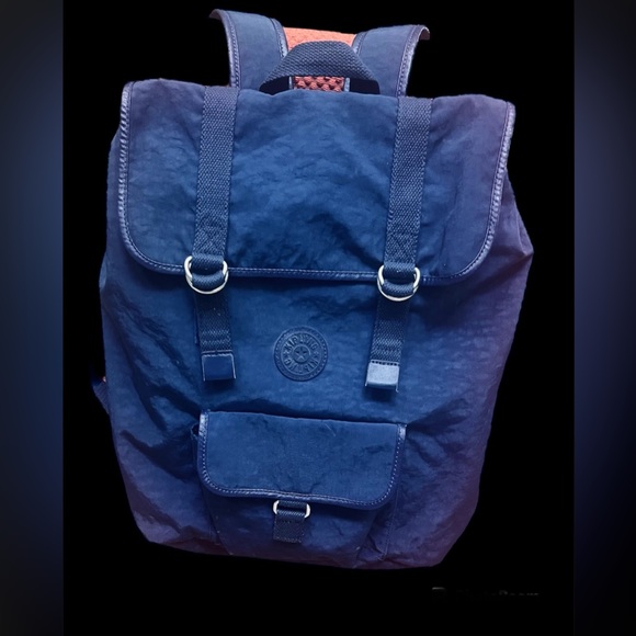 Kipling | Bags | Kipling Large Backpack Dark Blue W Laptop Sleeve ...
